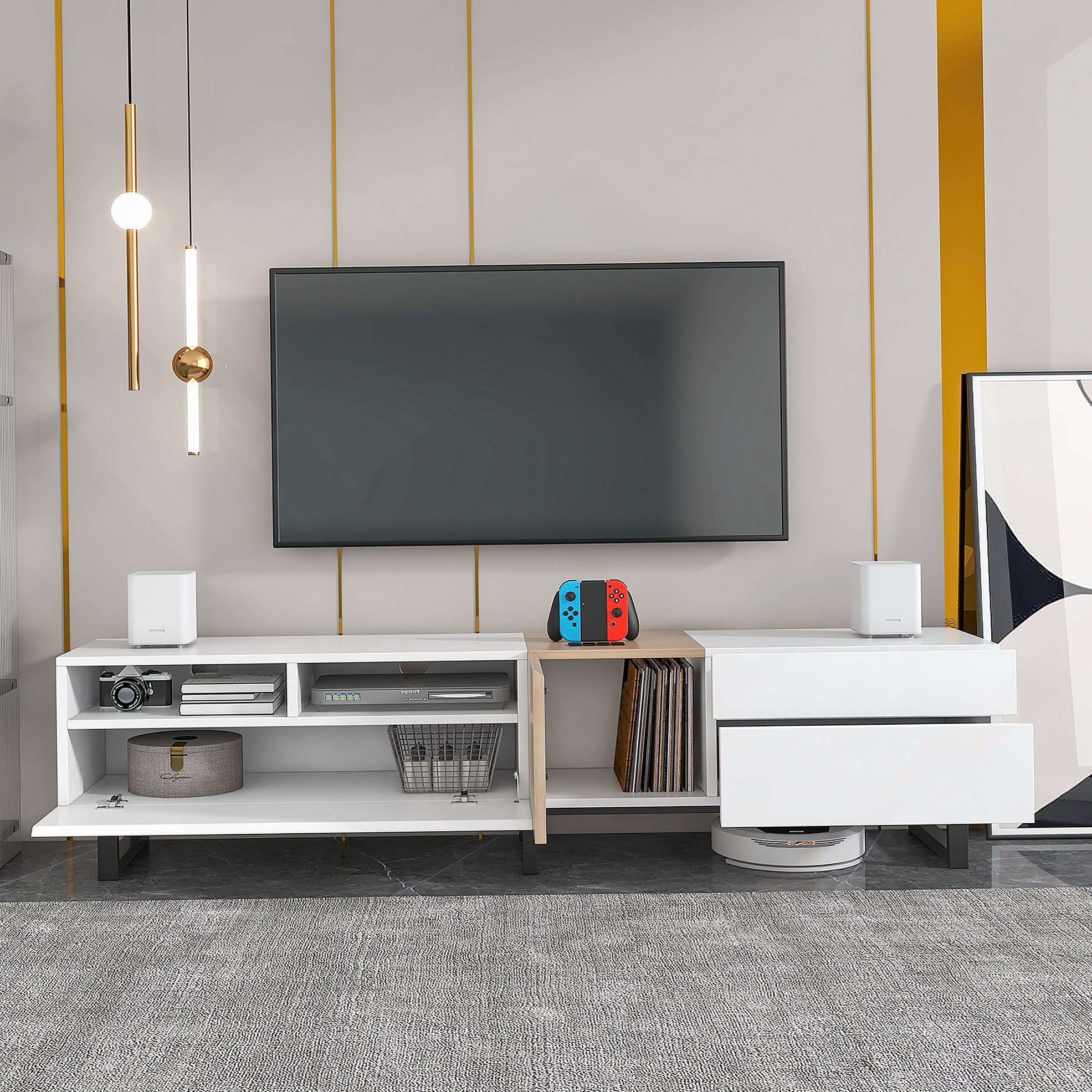 Latitude Run® TV Stand for 80" TV with Storage Space | Wayfair